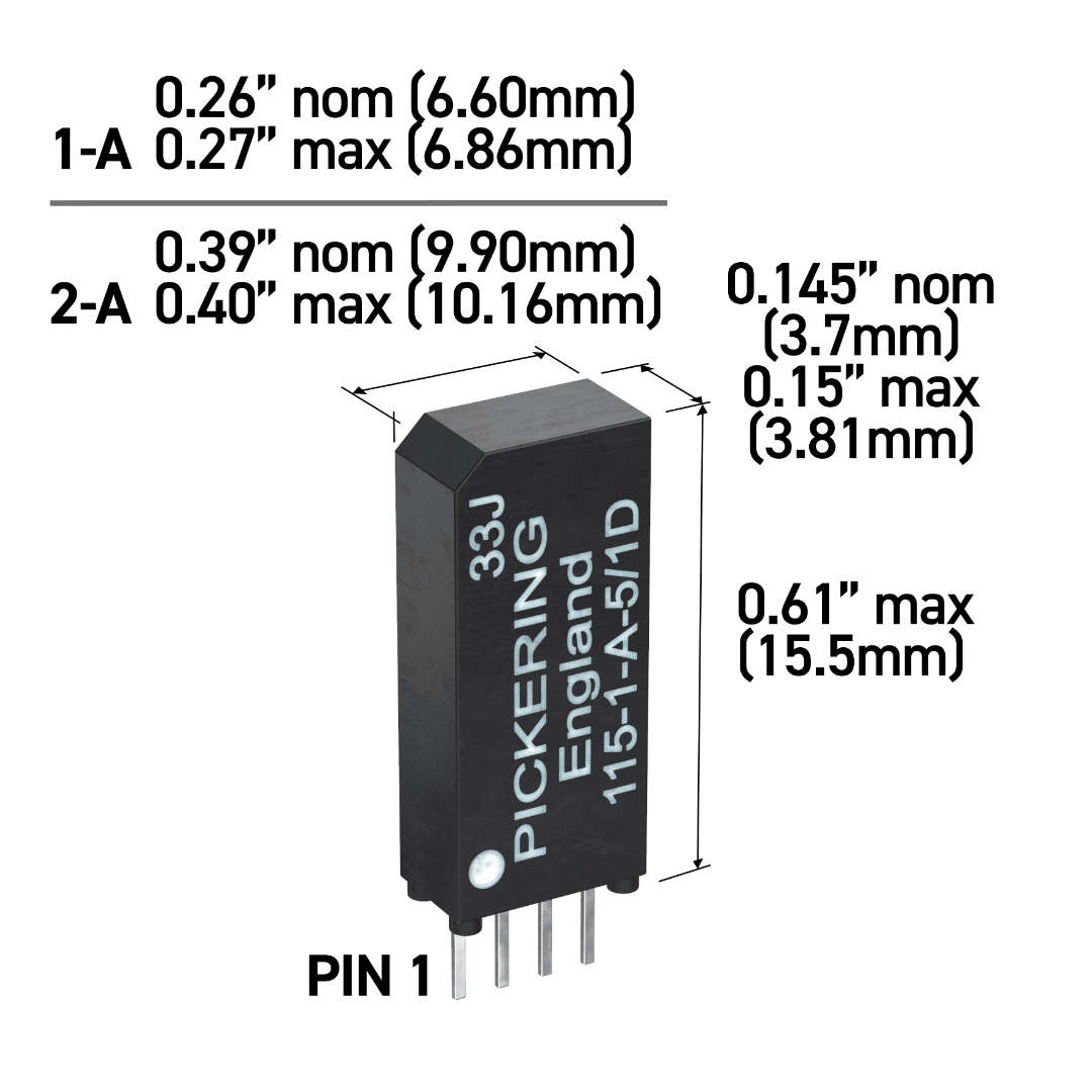 Pickering Reed Relays - Series 115 - SIL Reed Relay