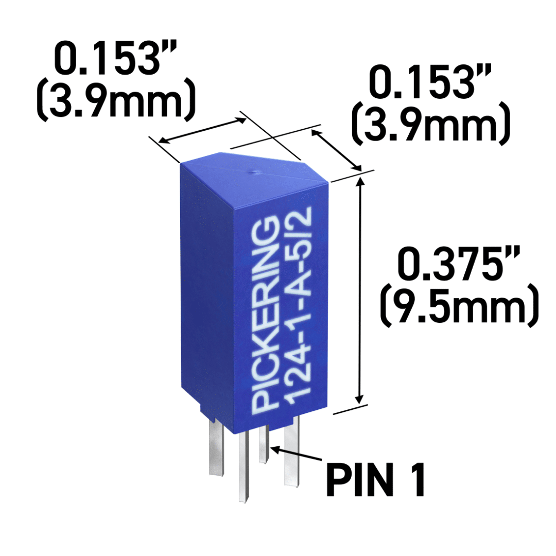 Pickering Reed Relay - Series 124 - 0.5 Amps on a 4mm x 4mm Pitch