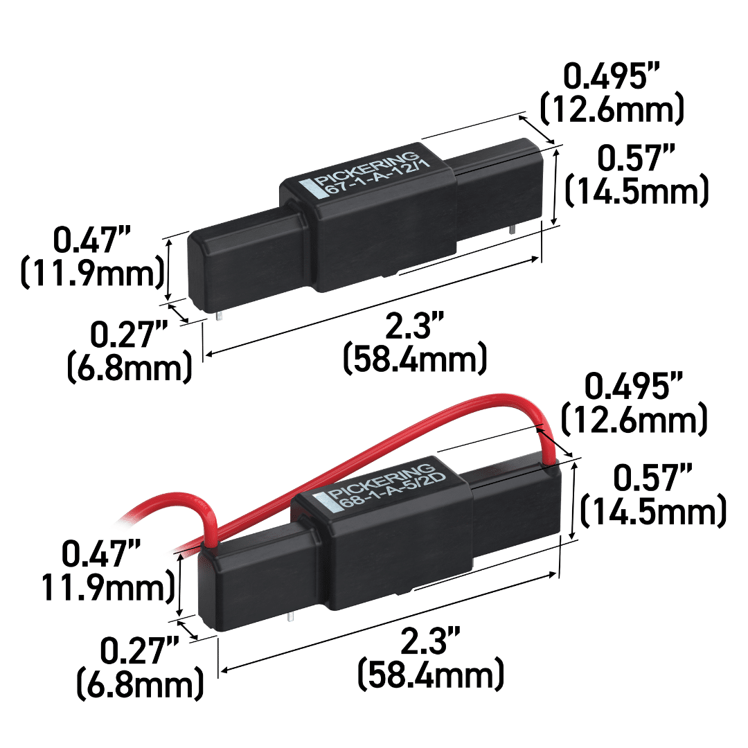 Pickering Reed Relays - Series 67 & 68 - up to 10 kV Reed Relay