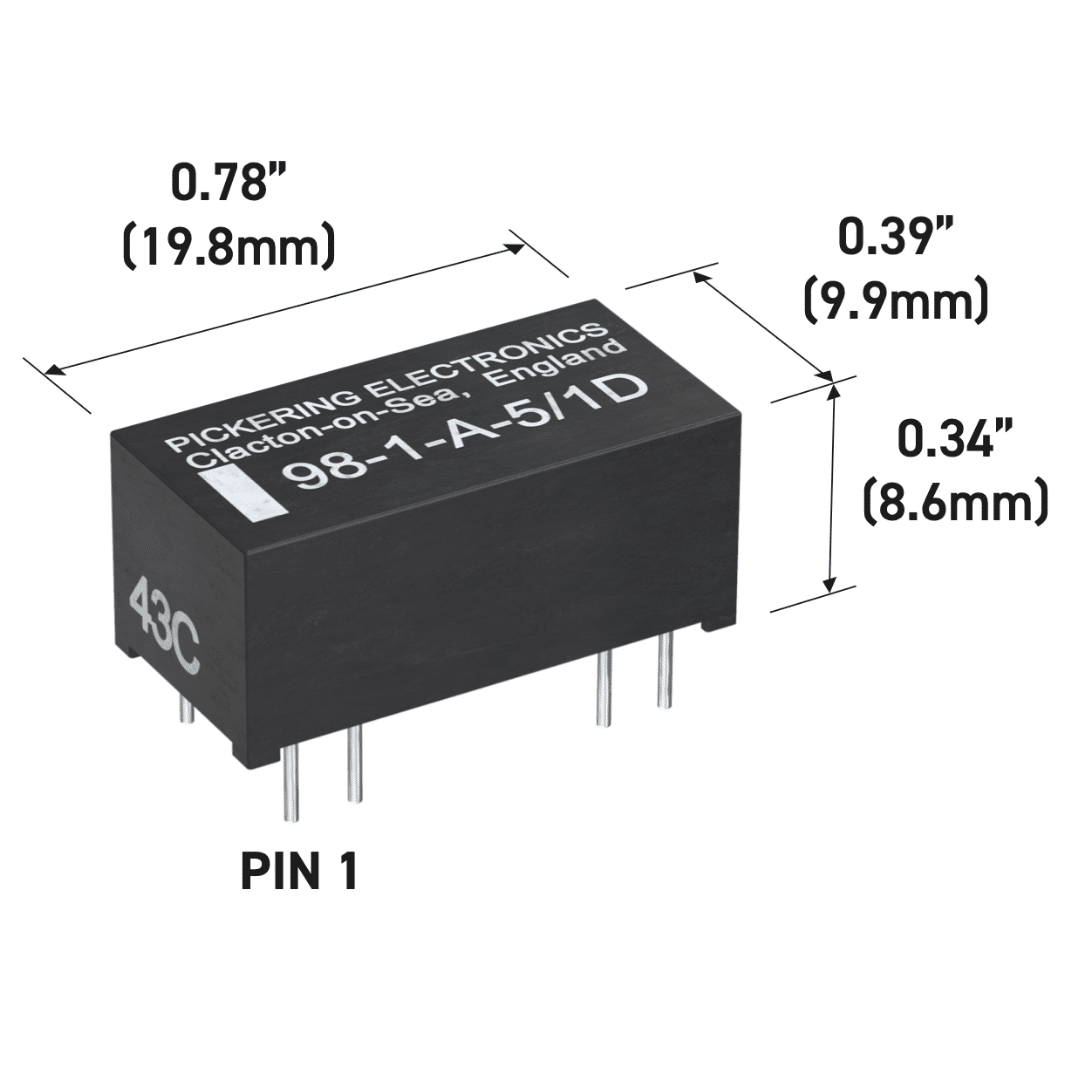 Pickering Reed Relays - Series 98 - CMOS Drive DIL Reed Relay