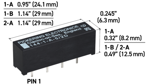 Pickering Reed Relays - Series 144 - High Power Dry SIL Reed Relay
